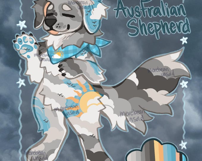 Furry Fursona Adoptable Cloudy Australian Shepherd - Etsy