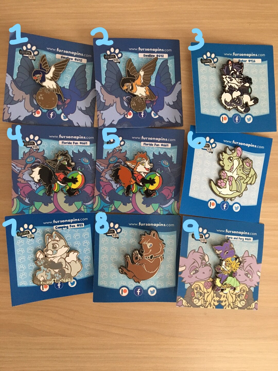 Assorted Fursona Pins - Etsy