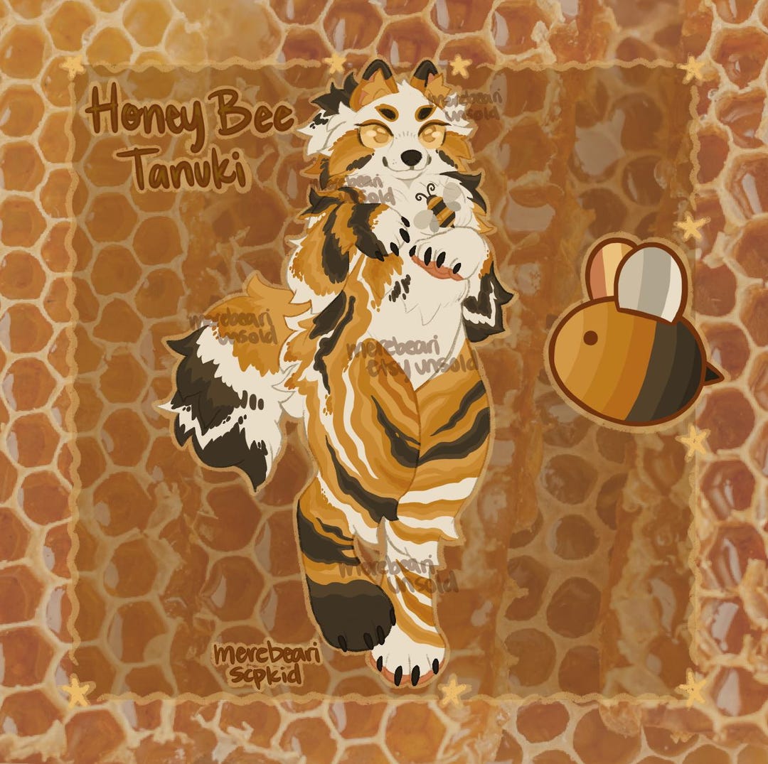 Honey Bee Tanuki Furry Fursona Adoptable - Etsy