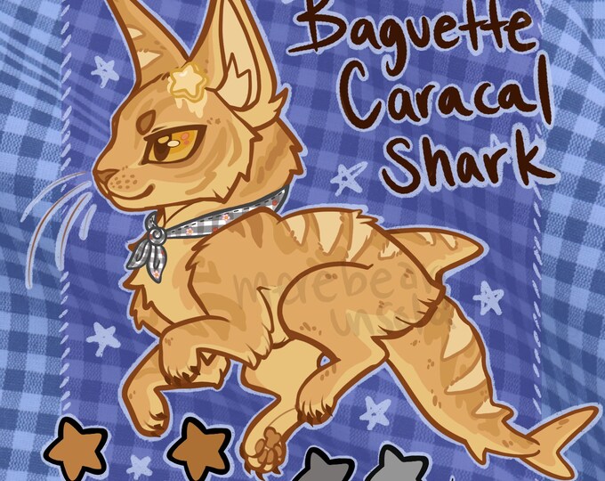Furry/fursona Adoptable Baguette Caracal Shark - Etsy
