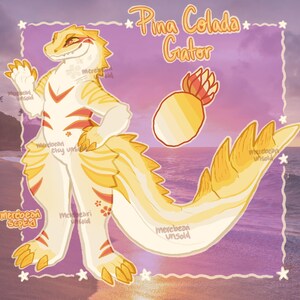 Furry Fursona Adoptable Pina Colada Gator - Etsy