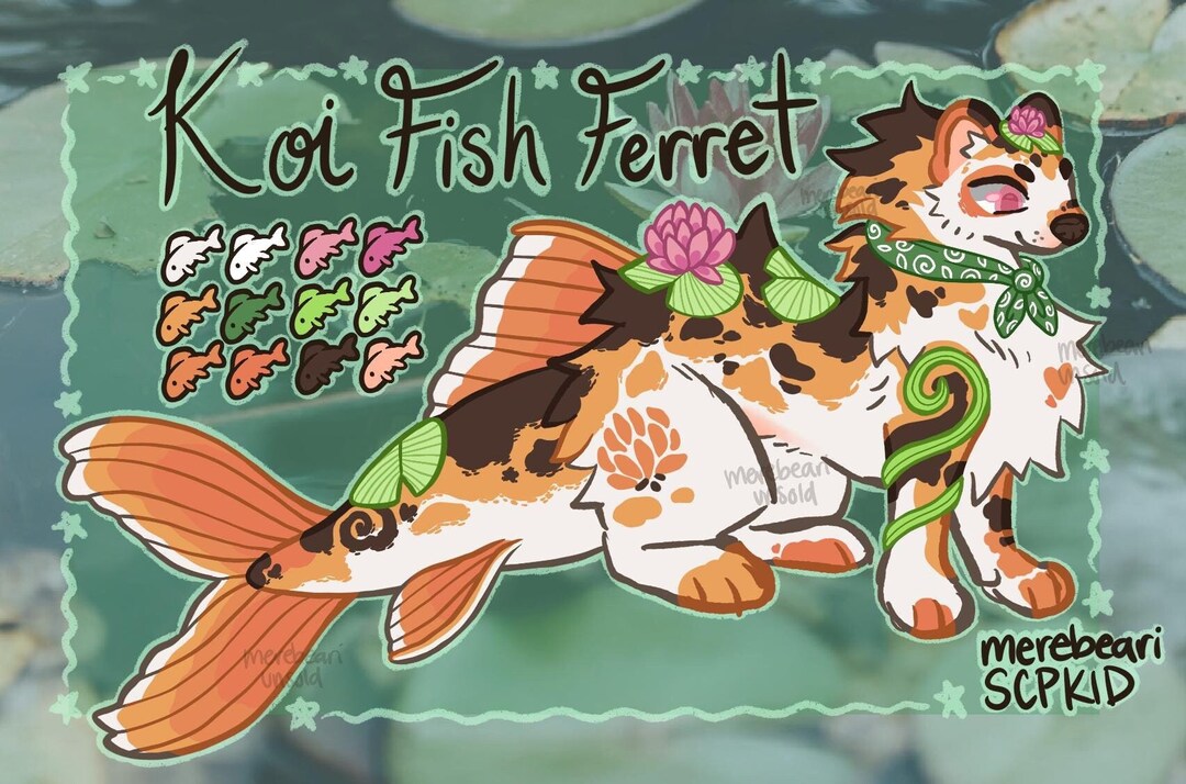 Furry Fursona Adoptable Koi Fish Ferret - Etsy