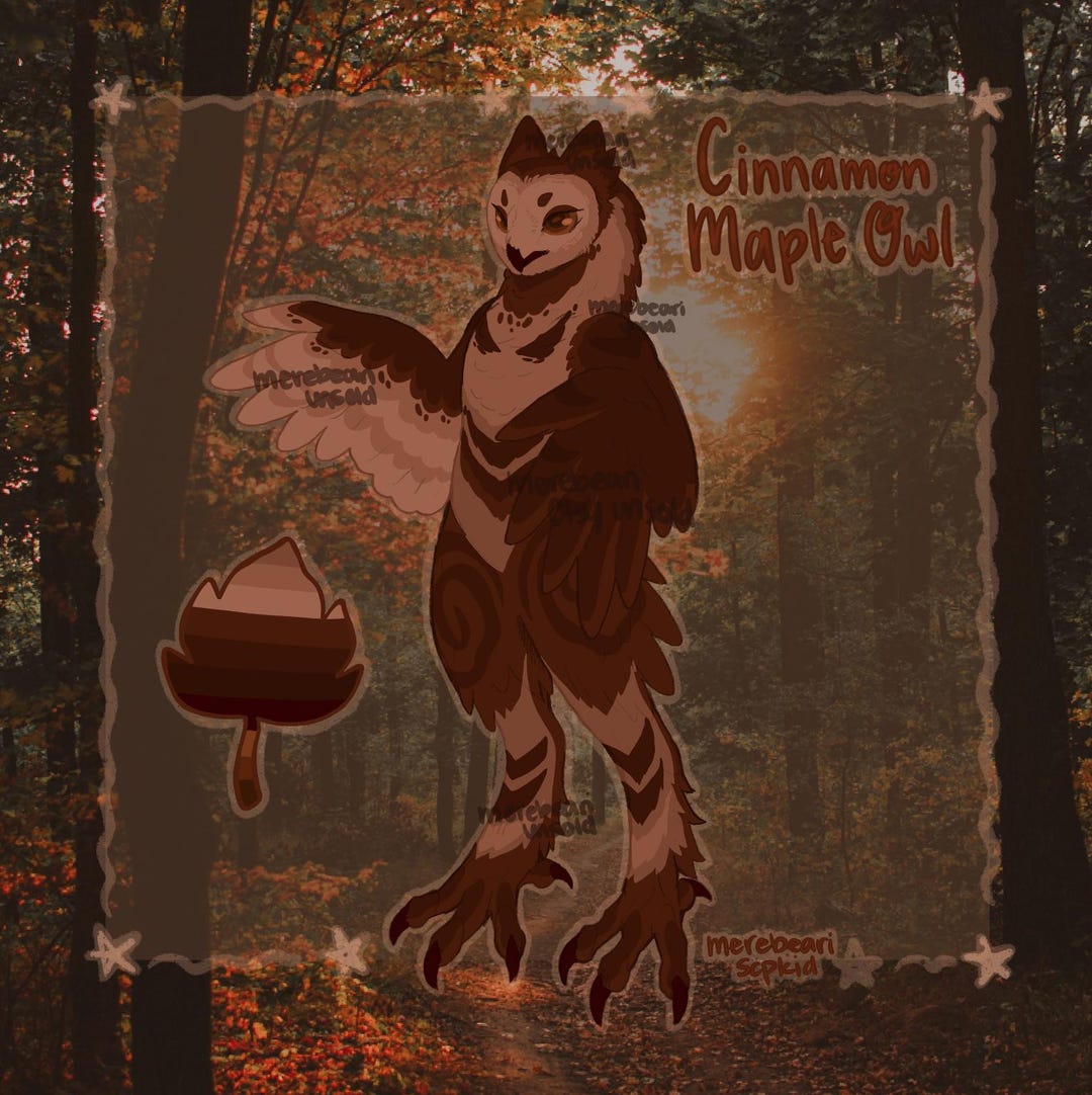 Cinnamon Maple Owl Furry Fursona Adoptable - Etsy