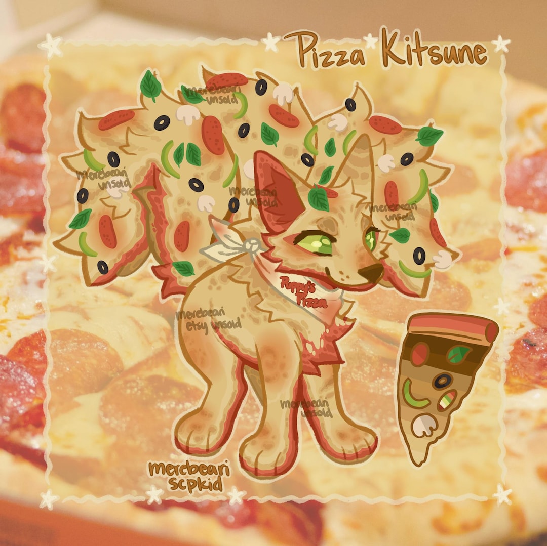Pizza Kitsune Furry Fursona Adoptable - Etsy