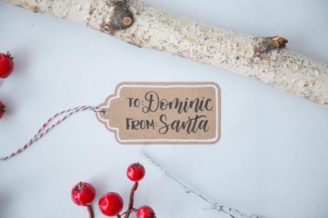 Set of Christmas Gift Tags, Custom Santa Gift Tags, Personalized ...