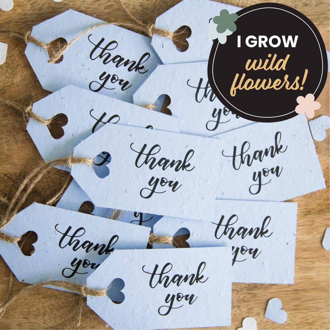 Blue Bridal Shower Gift Tag, Seed Paper Tags, Set of 10 Party Favour ...
