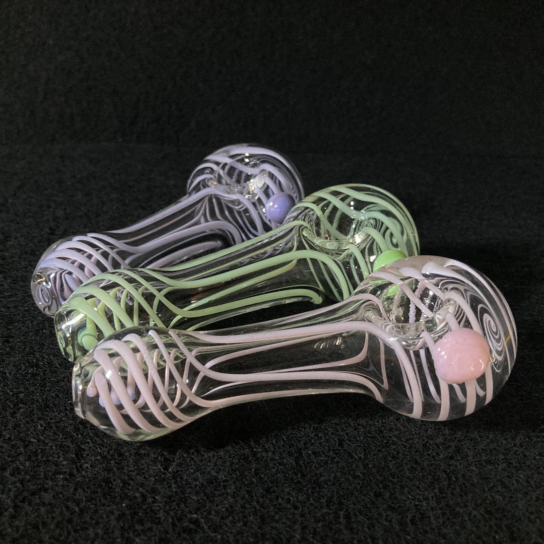 4.5” Clear Glass Neon Lines Glass Pipe | Pipe | Glass Pipes | Pipes ...