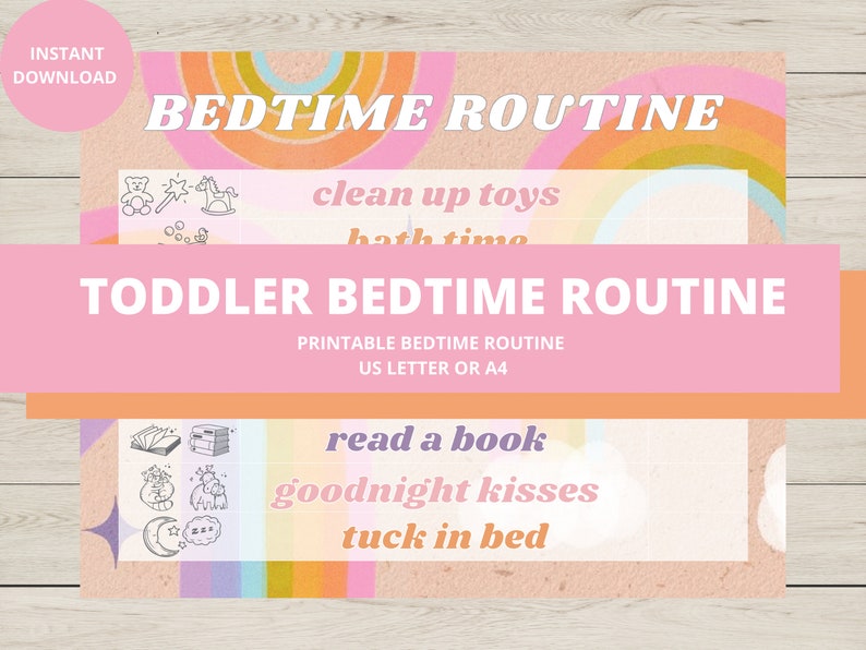 Bedtime Routine Chart | Toddler Bedtime Routine | Montessori Toddler ...