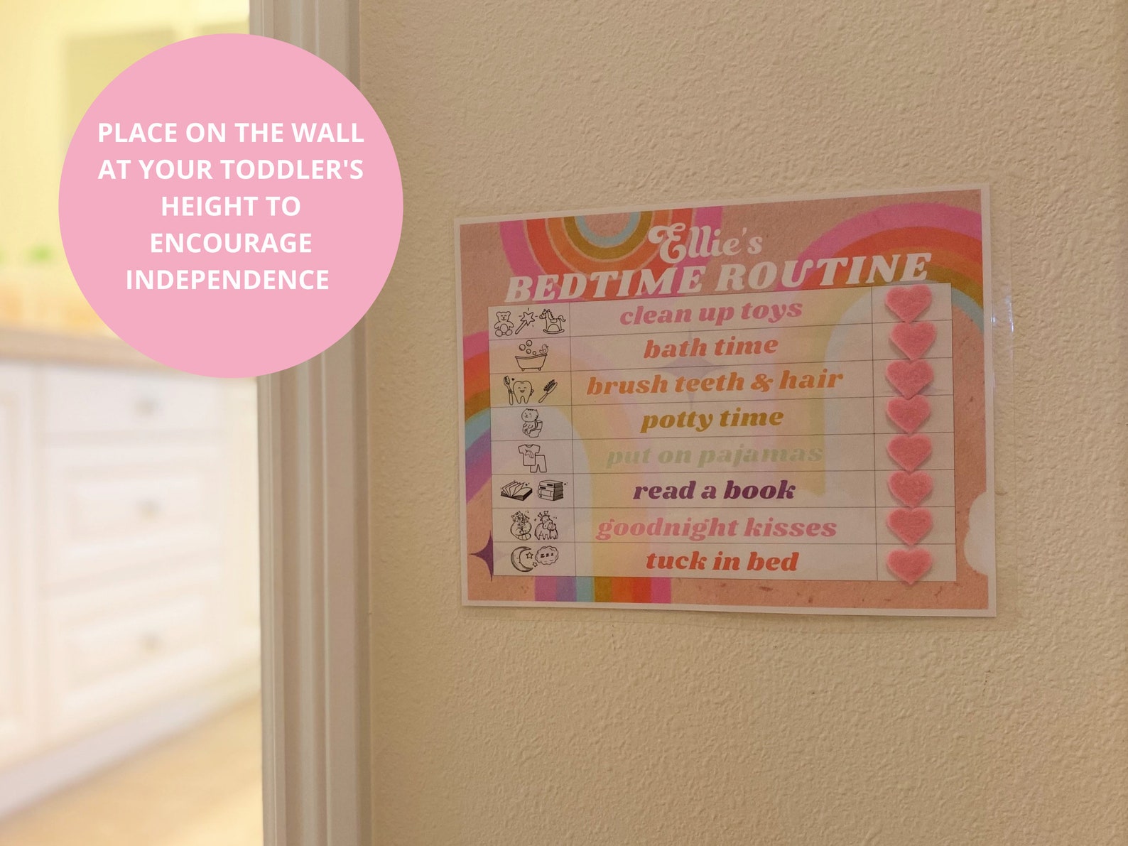 Personalized Bedtime Routine Chart | Toddler Bedtime Routine ...