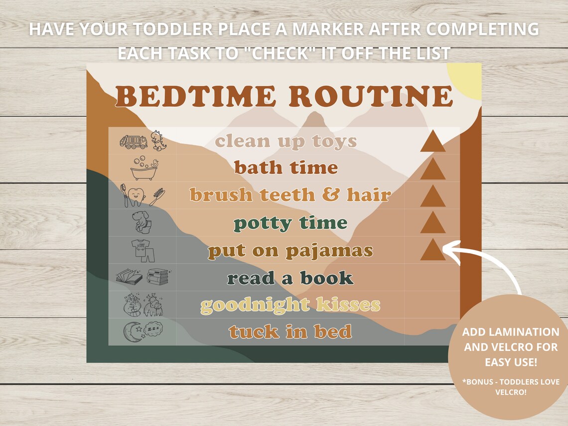 Bedtime Routine Chart Toddler Bedtime Routine Montessori Toddler Chart ...