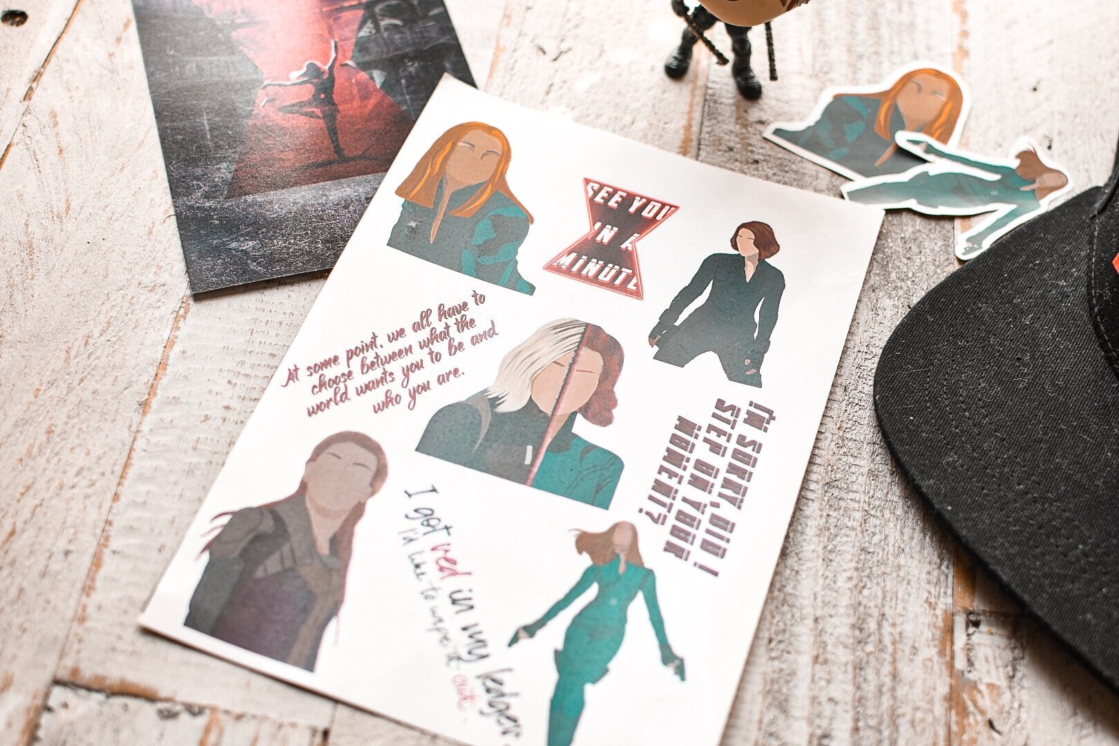 Black Widow Stickers Natasha Romanoff Sticker Pack | Etsy