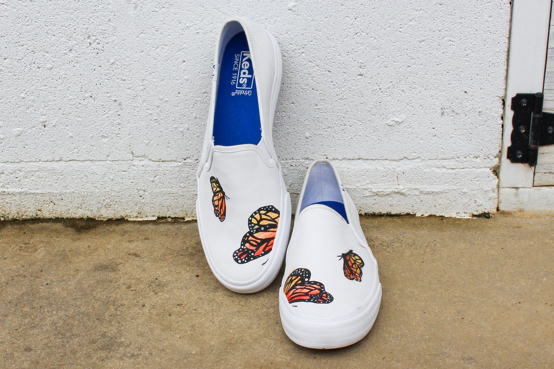 Custom Hand Painted Butterfly Shoes | Painted Keds Sneakers | Slip on ...