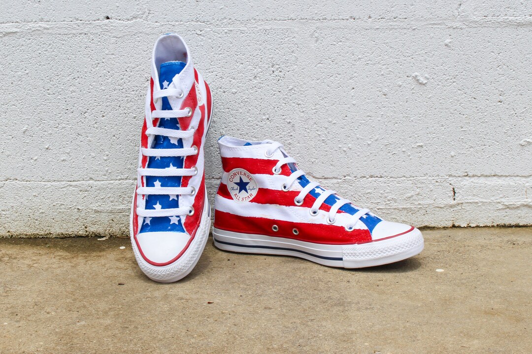 Custom Hand Painted Patriotic Shoes | Painted American Flag Converse ...