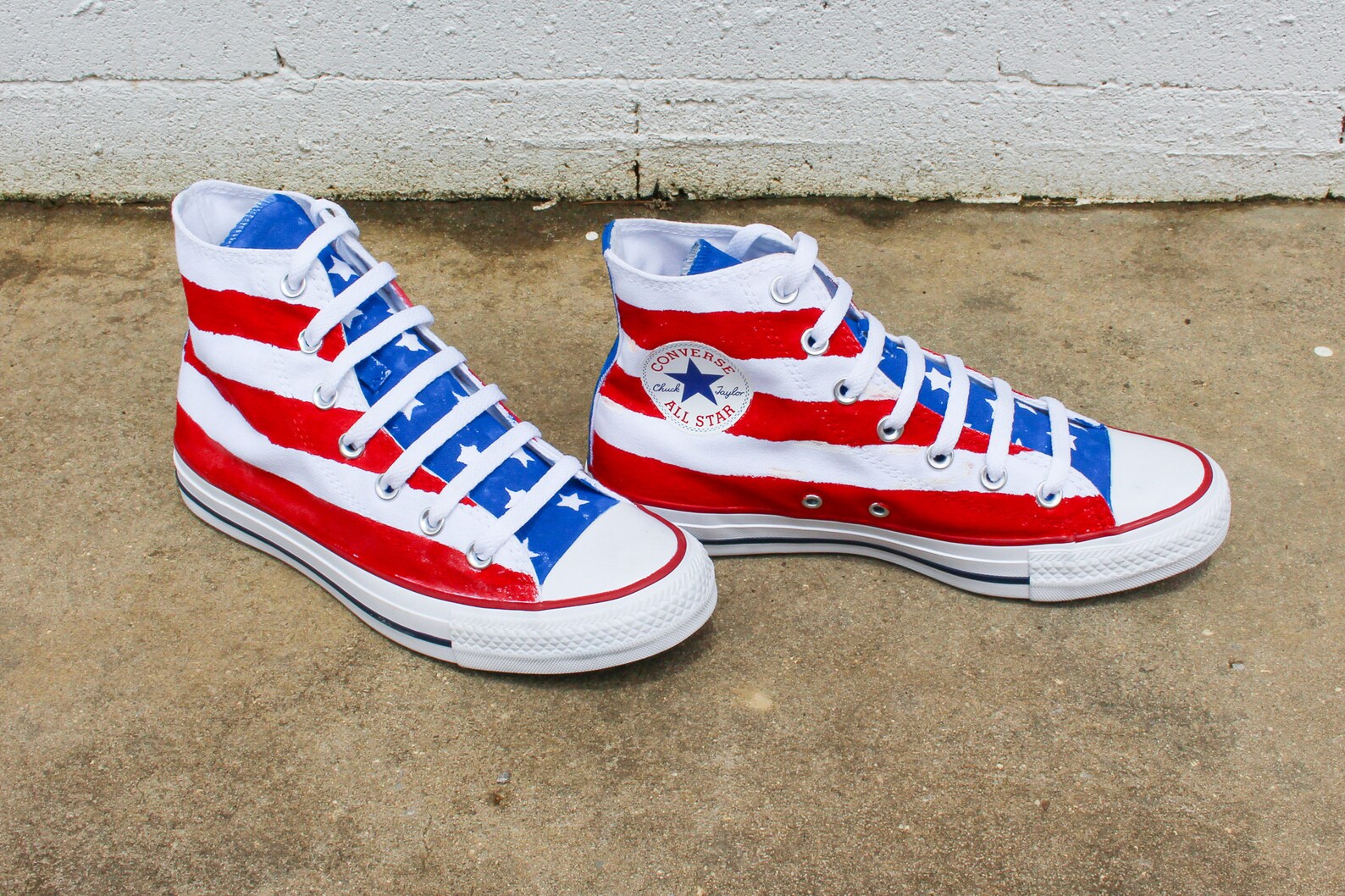 Custom Hand Painted Patriotic Shoes Painted American Flag | Etsy