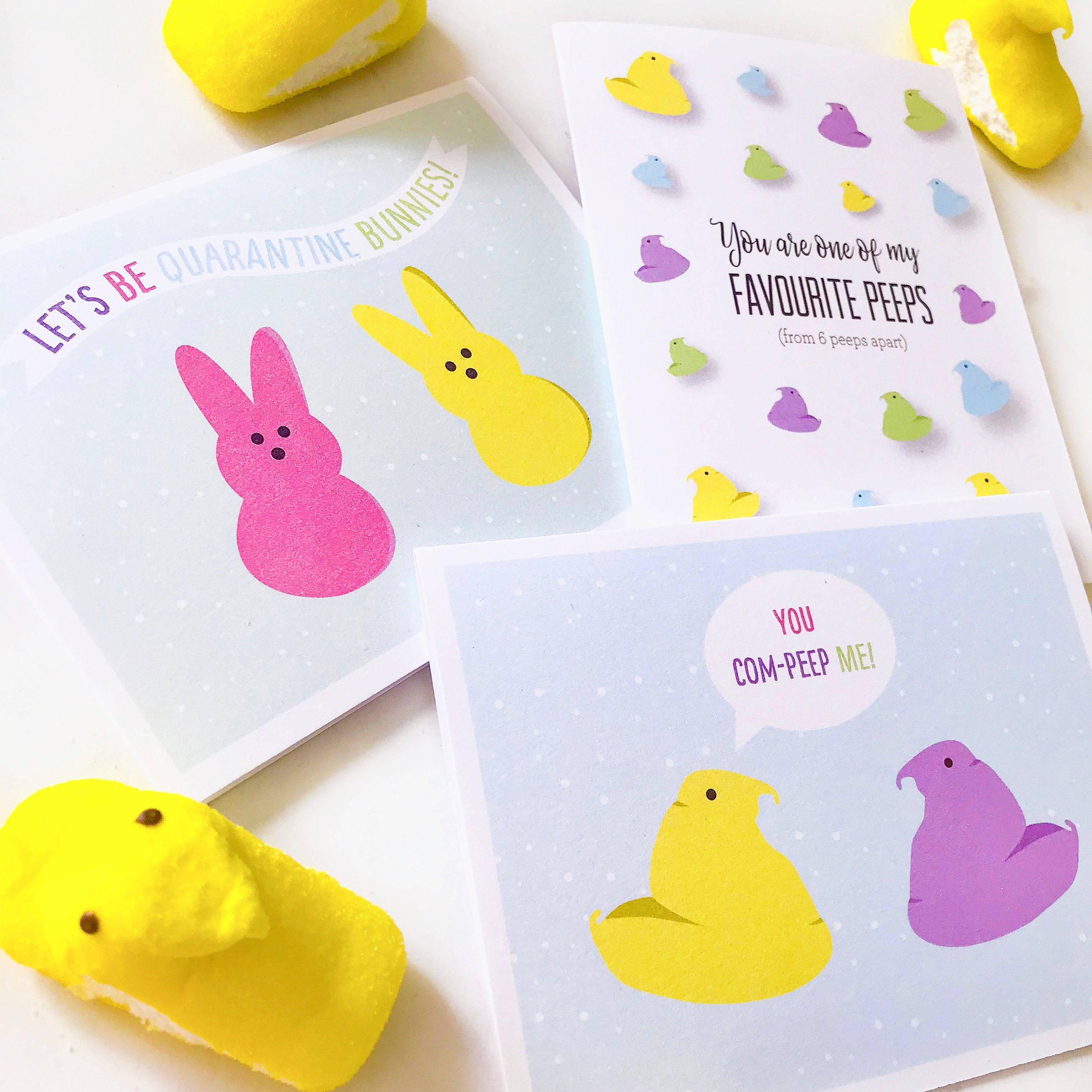 Peeps Easter Greeting Card - Etsy