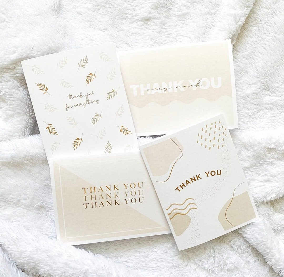 Minimalist Thank You Greeting Cards Pack - Etsy