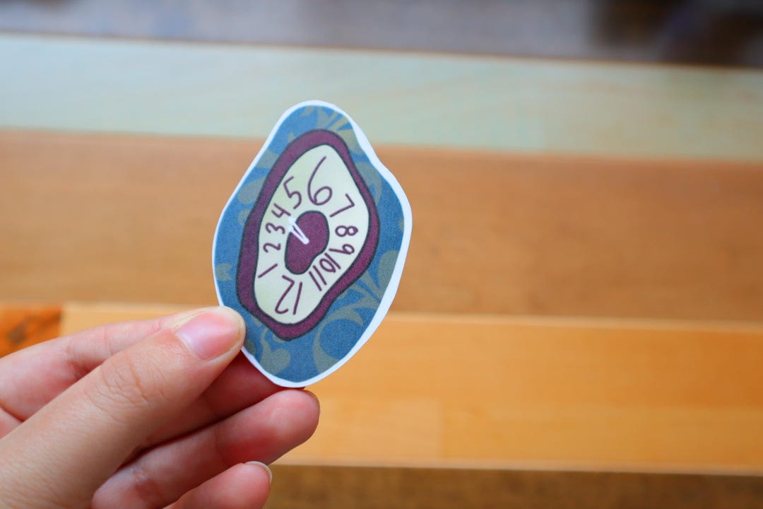 Drippy Modern Clock Die-cut Sticker Water-resistant & Glossy, Perfect ...