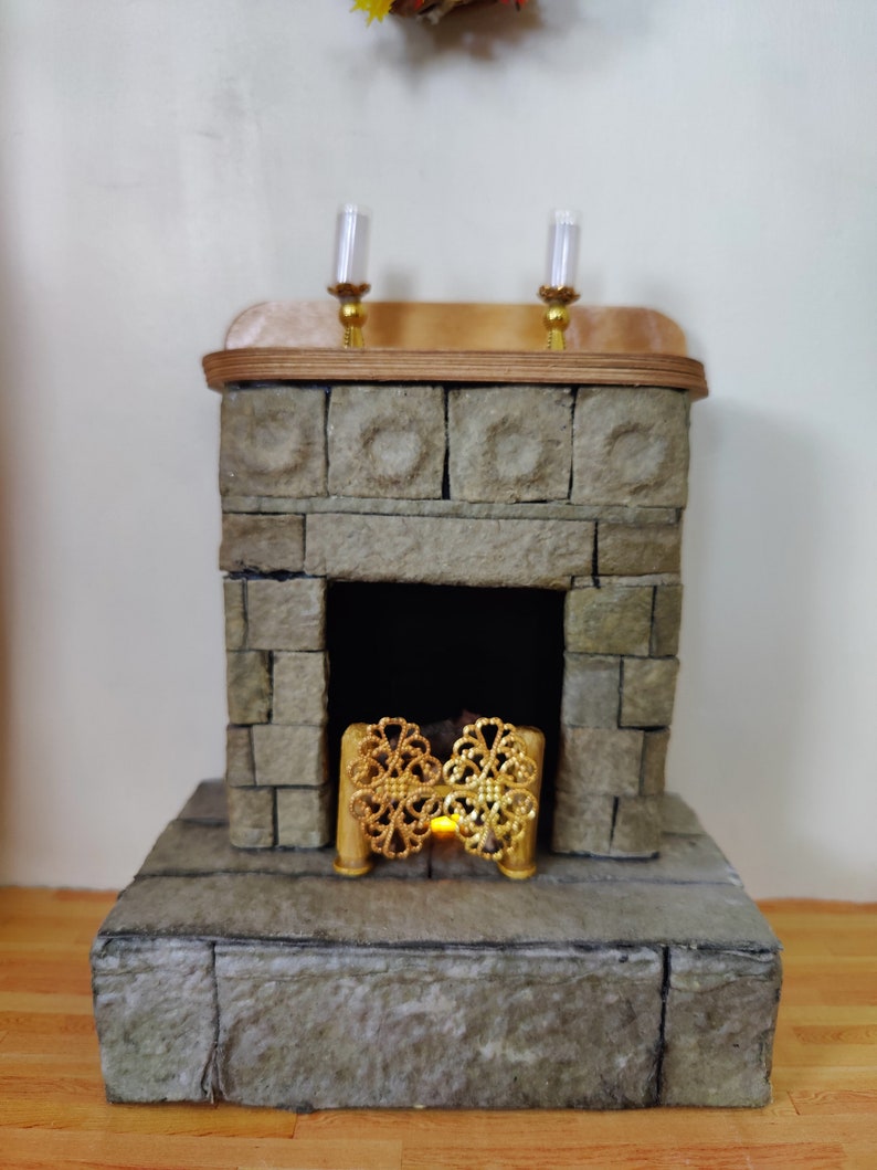 Miniature "stone" Fireplace - Etsy