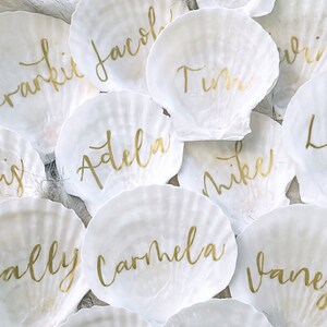 Place Cards, Seashells, Bachelorette Gifts, Summer Wedding, Coastal ...