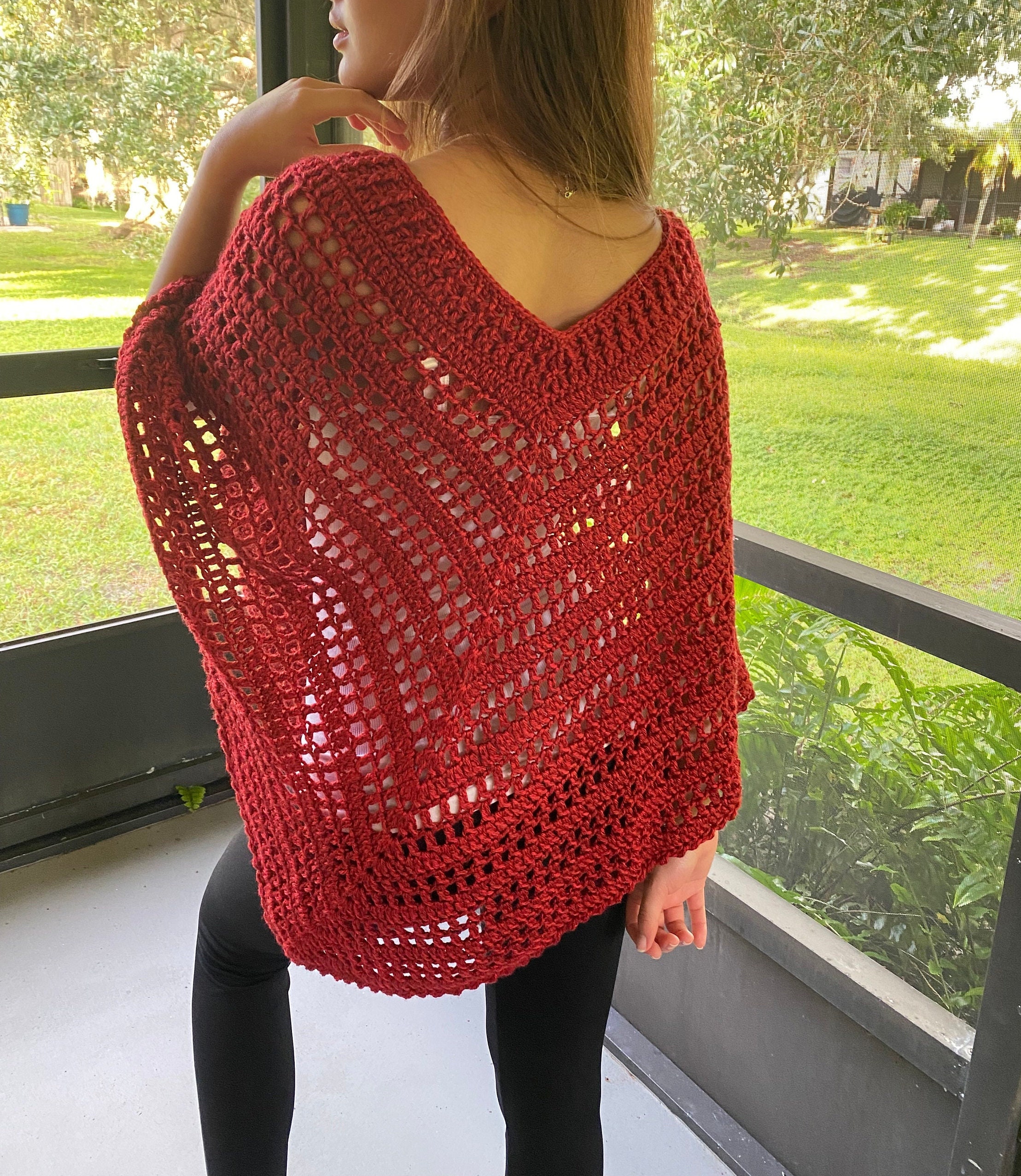 Poncho Crochet Poncho Boho Poncho Cape Capelet Crochet Capelet Women's ...