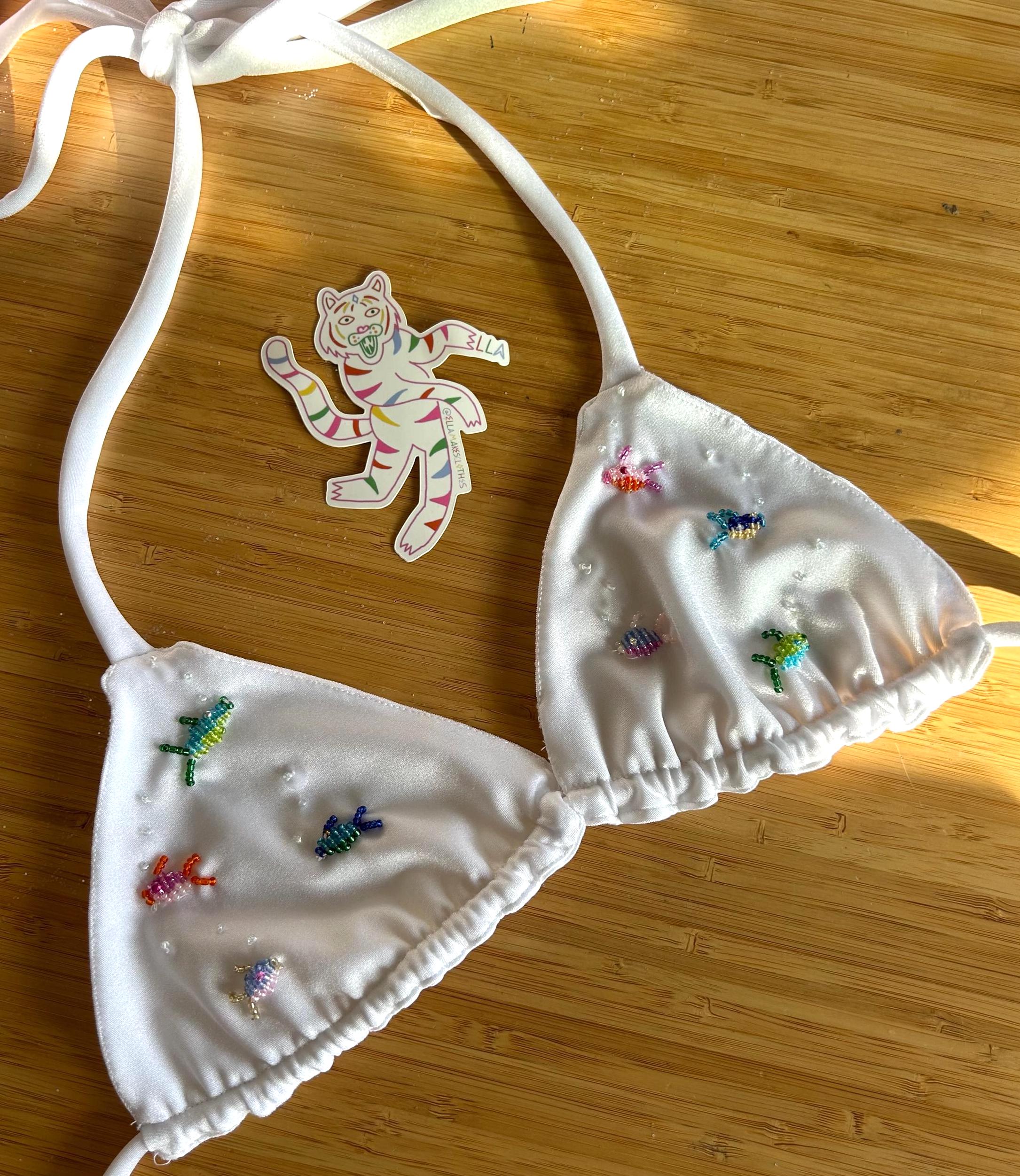 Beaded Fish Bikini Top - Etsy