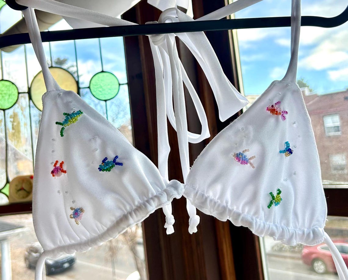 Beaded Fish Bikini Top - Etsy