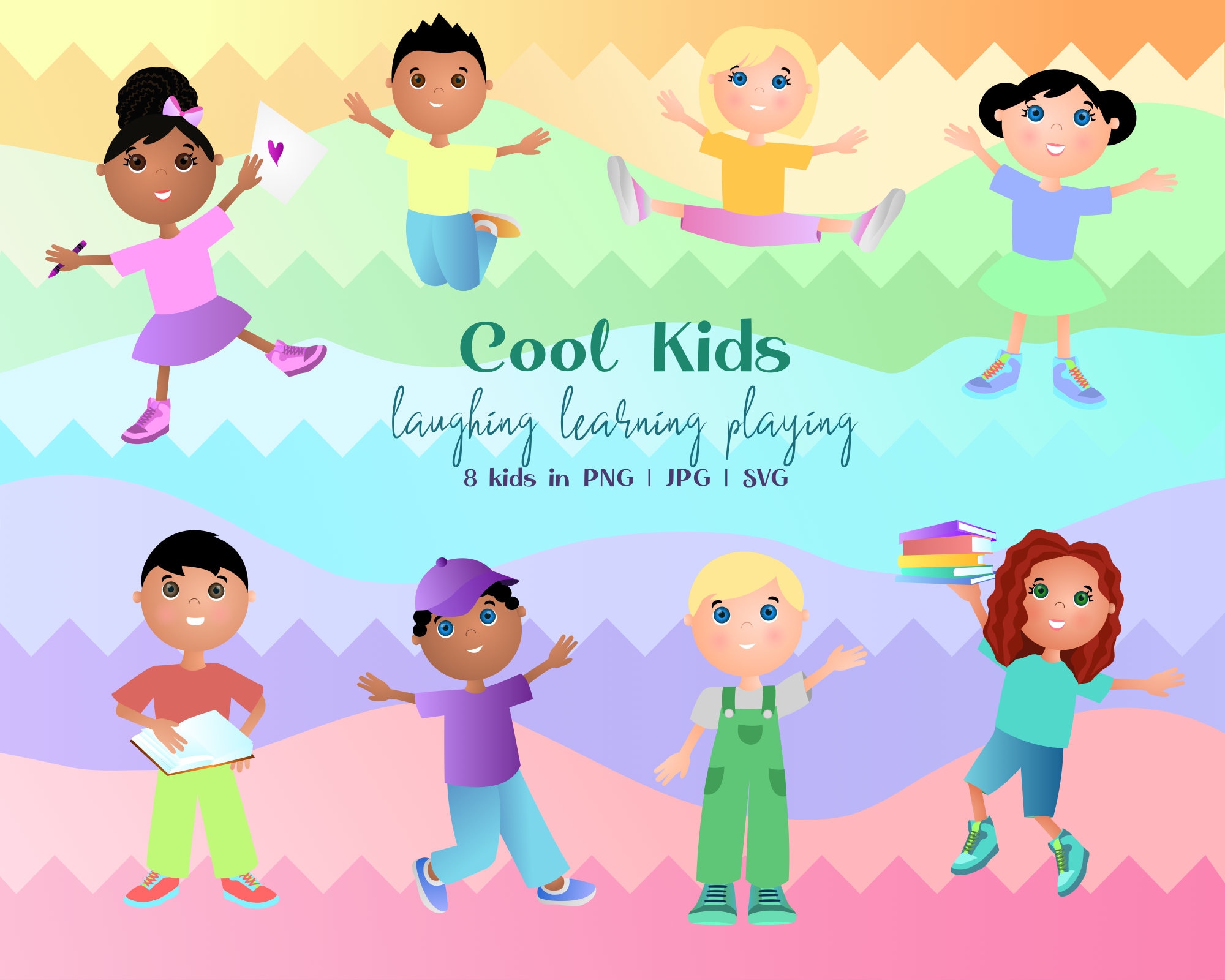 Cute Kids Clipart Cute Kids PNG Cute Kids JPG Cute Kids - Etsy