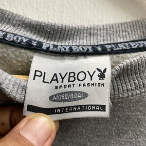 PICK Vintage Playboy Crewneck Jumper Playboy Sweater Big Back Logo Embroidered Spellout Sleeves ...