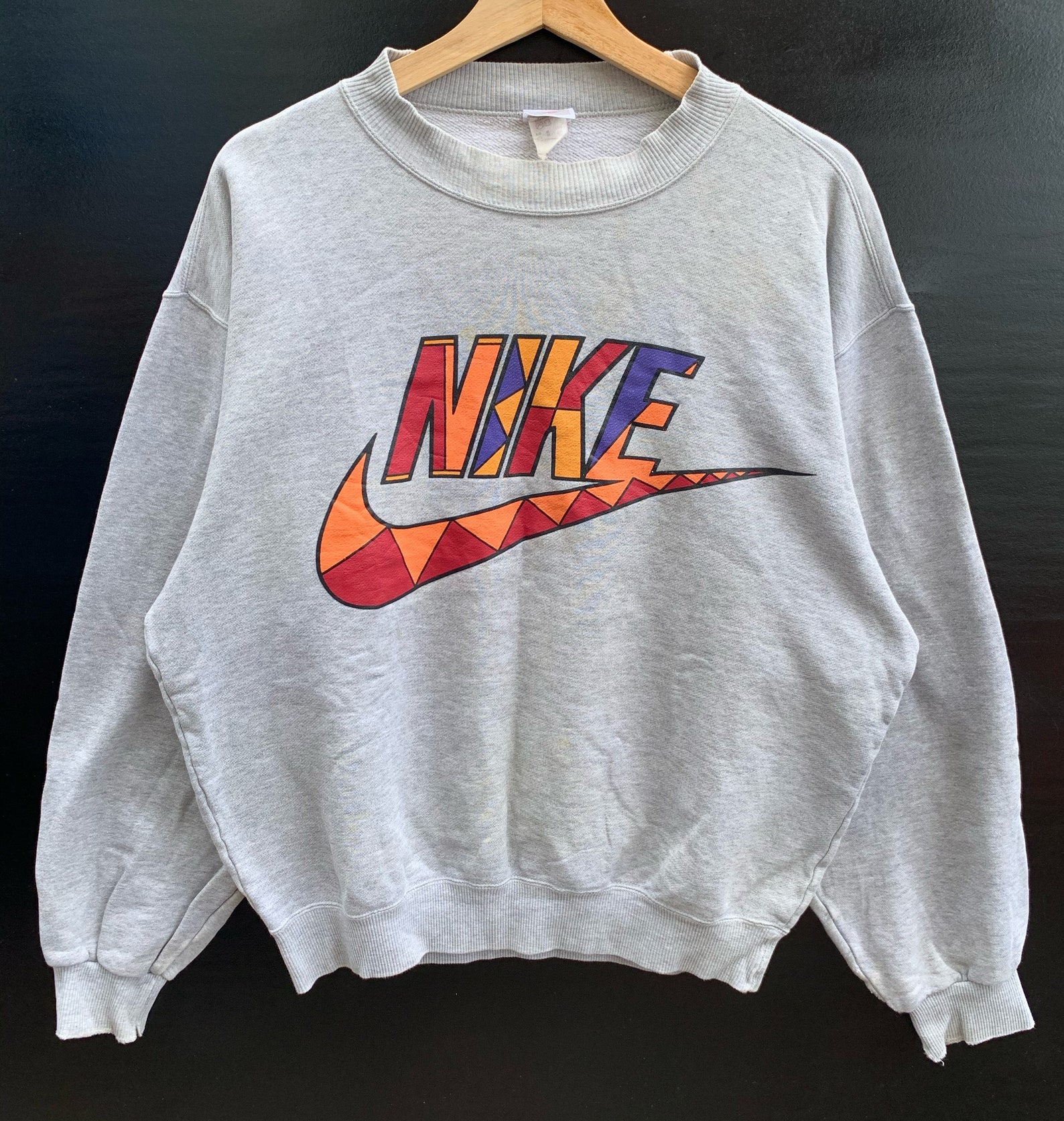 PICK Rare Vintage 90s Nike Crewneck Nike Sweater Pullover Big Logo ...
