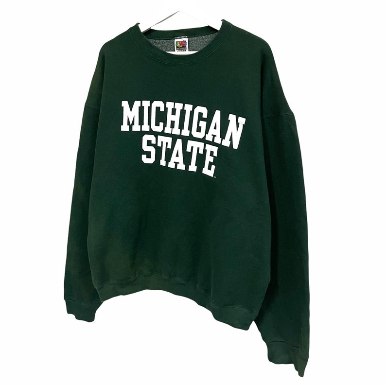 PICK Vintage 90s Russell Michigan State Crewneck Sweatshirt Michigan ...