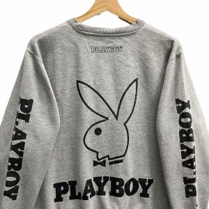 PICK Vintage Playboy Crewneck Jumper Playboy Sweater Big Back Logo Embroidered Spellout Sleeves ...