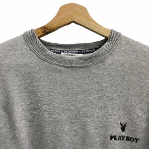 PICK Vintage Playboy Crewneck Jumper Playboy Sweater Big Back Logo Embroidered Spellout Sleeves ...