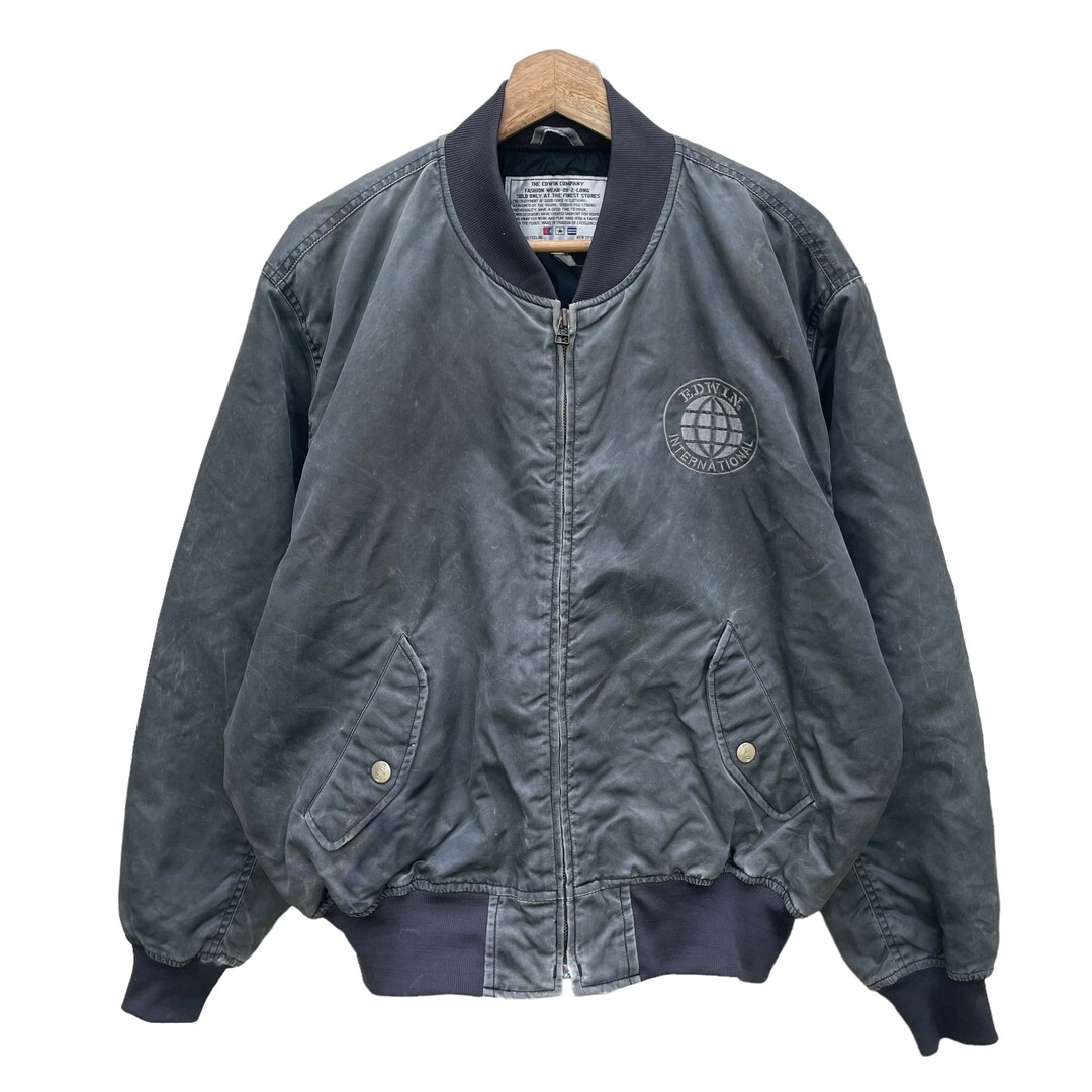 PICK Vintage Edwin Jacket Retro Fashion Small Logo Embroidered Fullzip ...