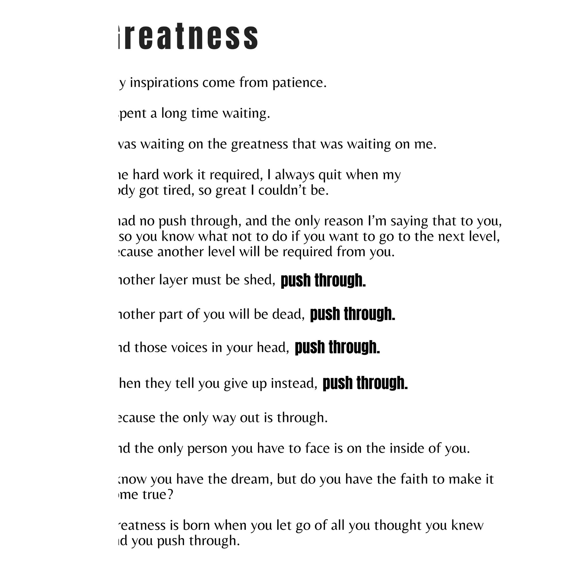 GREATNESS Poem 8x10 11x14 Instant Download Printable - Etsy