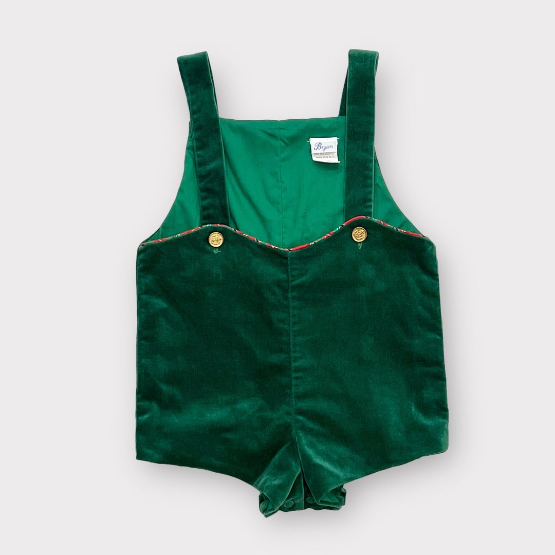 Vintage Bryan Velour Green Shortall Rompers 18M Holiday/christmas ...