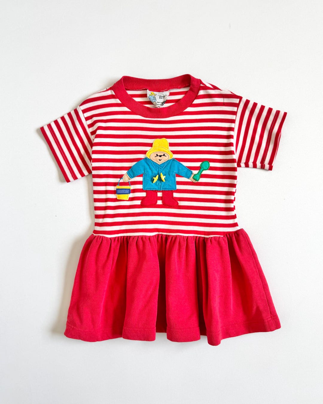 Vintage Paddington Bear Beach/striped Dress 4T - Etsy