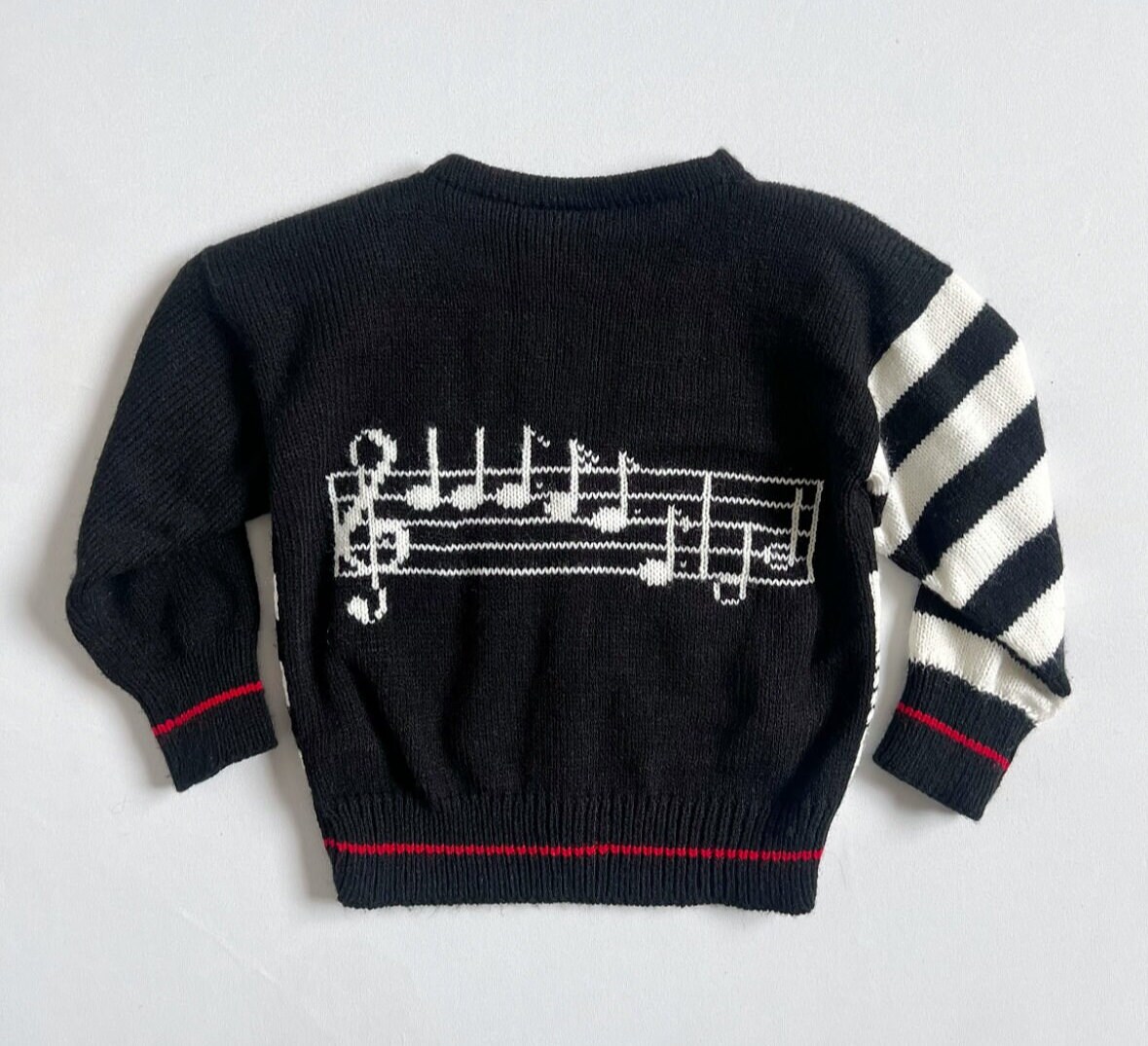 Vintage Musical Note Knit Cardigan Black/white 2T - Etsy