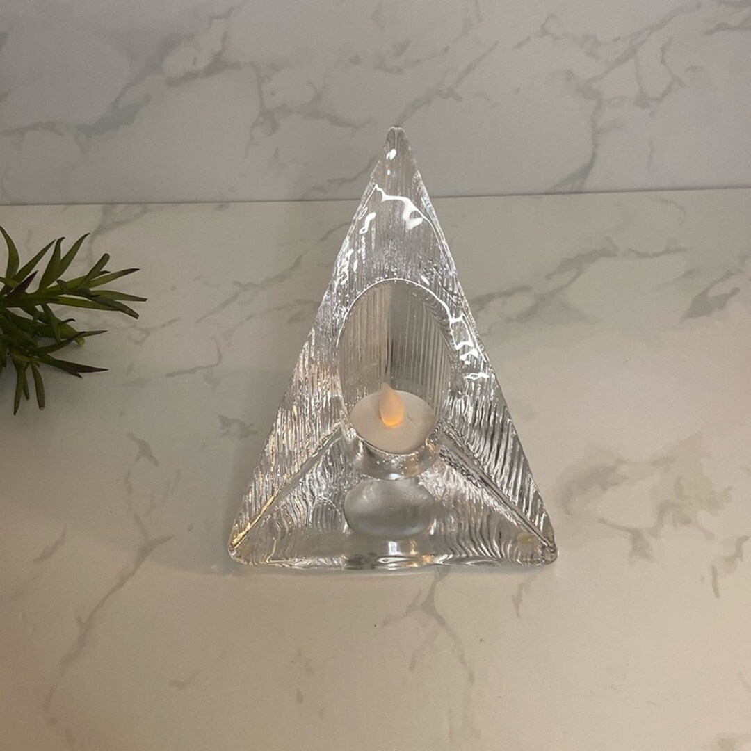 Large MCM Art Glass Pyramid Candle Holder - Etsy