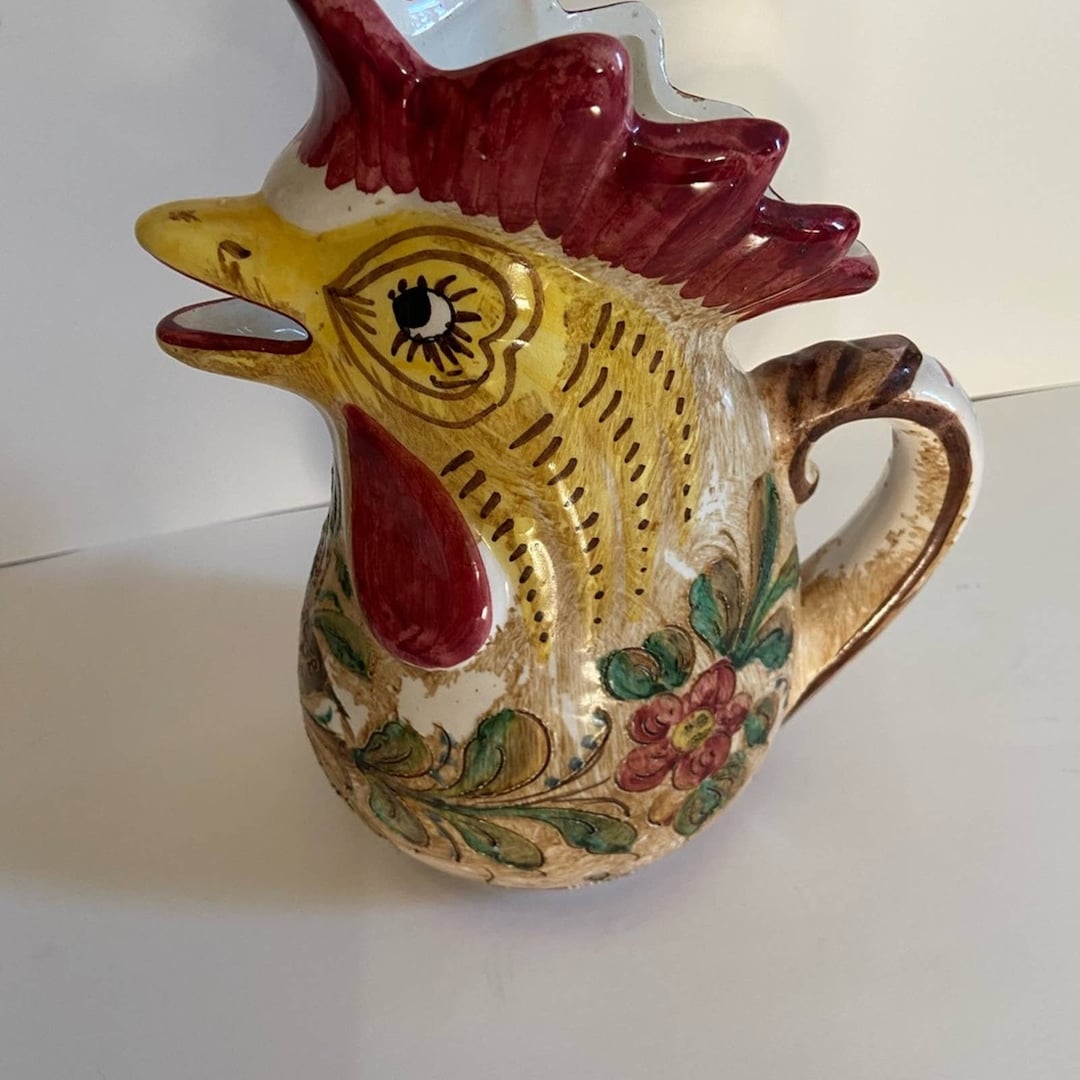 Vintage Rooster Creamer / Pitcher From Italy - Etsy