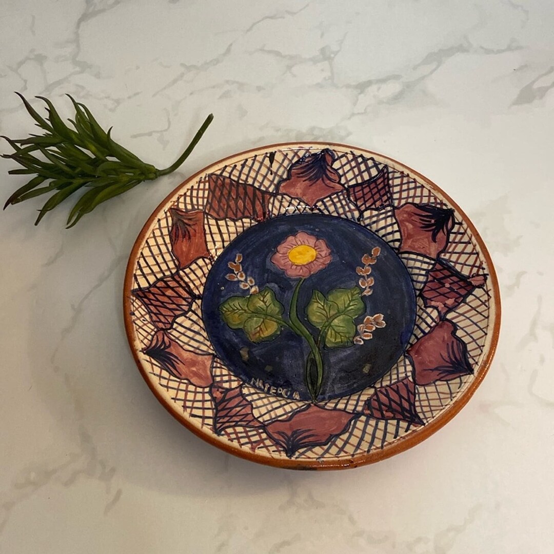Vintage Handmade Terracotta Plate - Etsy