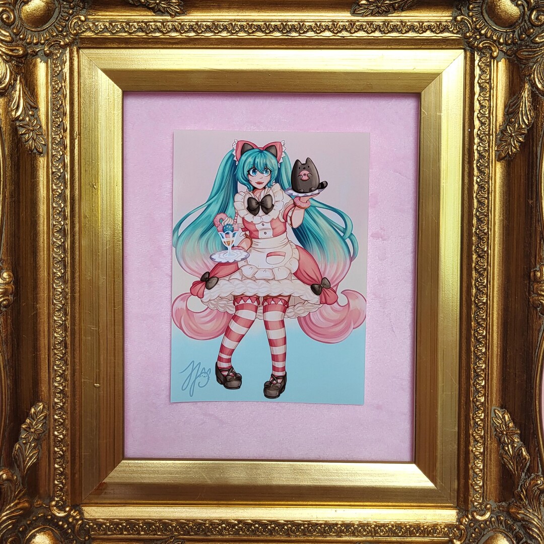 Hatsune Miku X Pusheen Print - Etsy