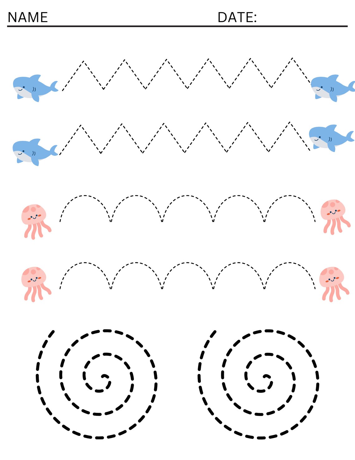Tracing Worksheets - Etsy