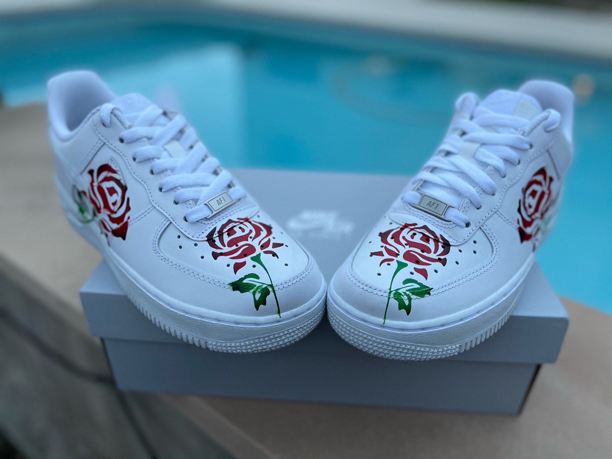 Custom AF1 with hand painted roses | Etsy