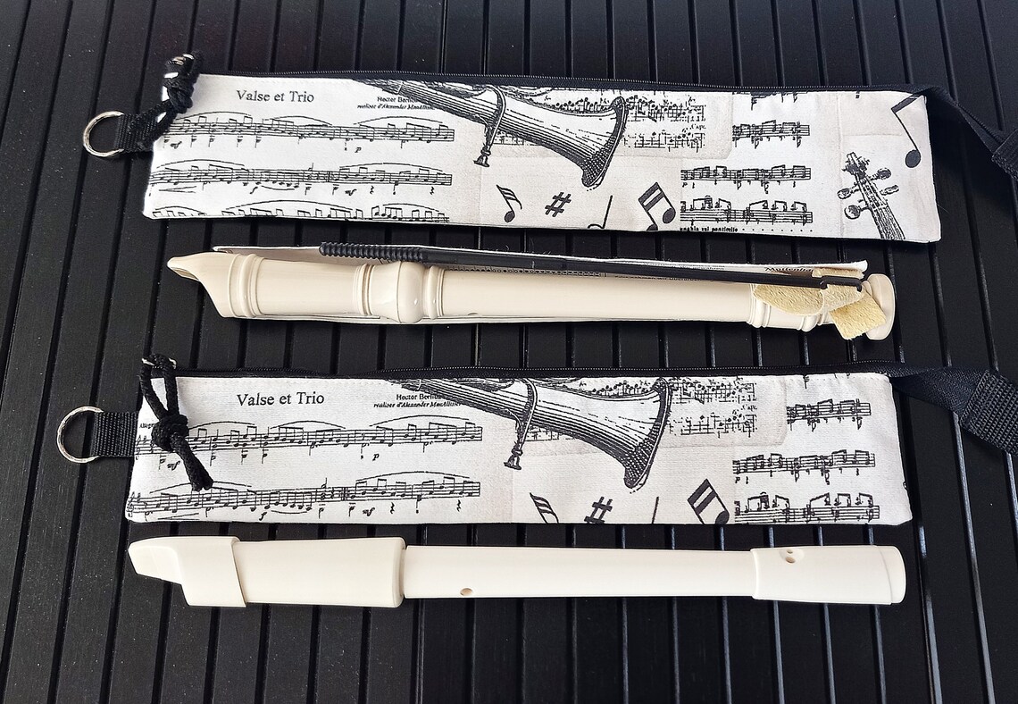 Linen Recorder Case Zippered Music Instrument Flute Whistle Bag Pouch ...