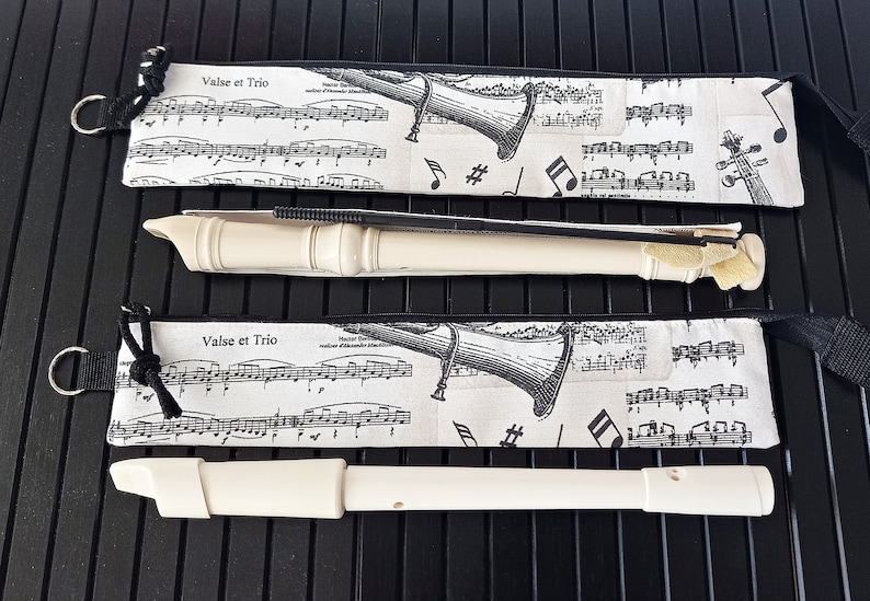 Linen Recorder Case Zippered Music Instrument Flute Whistle Bag Pouch ...