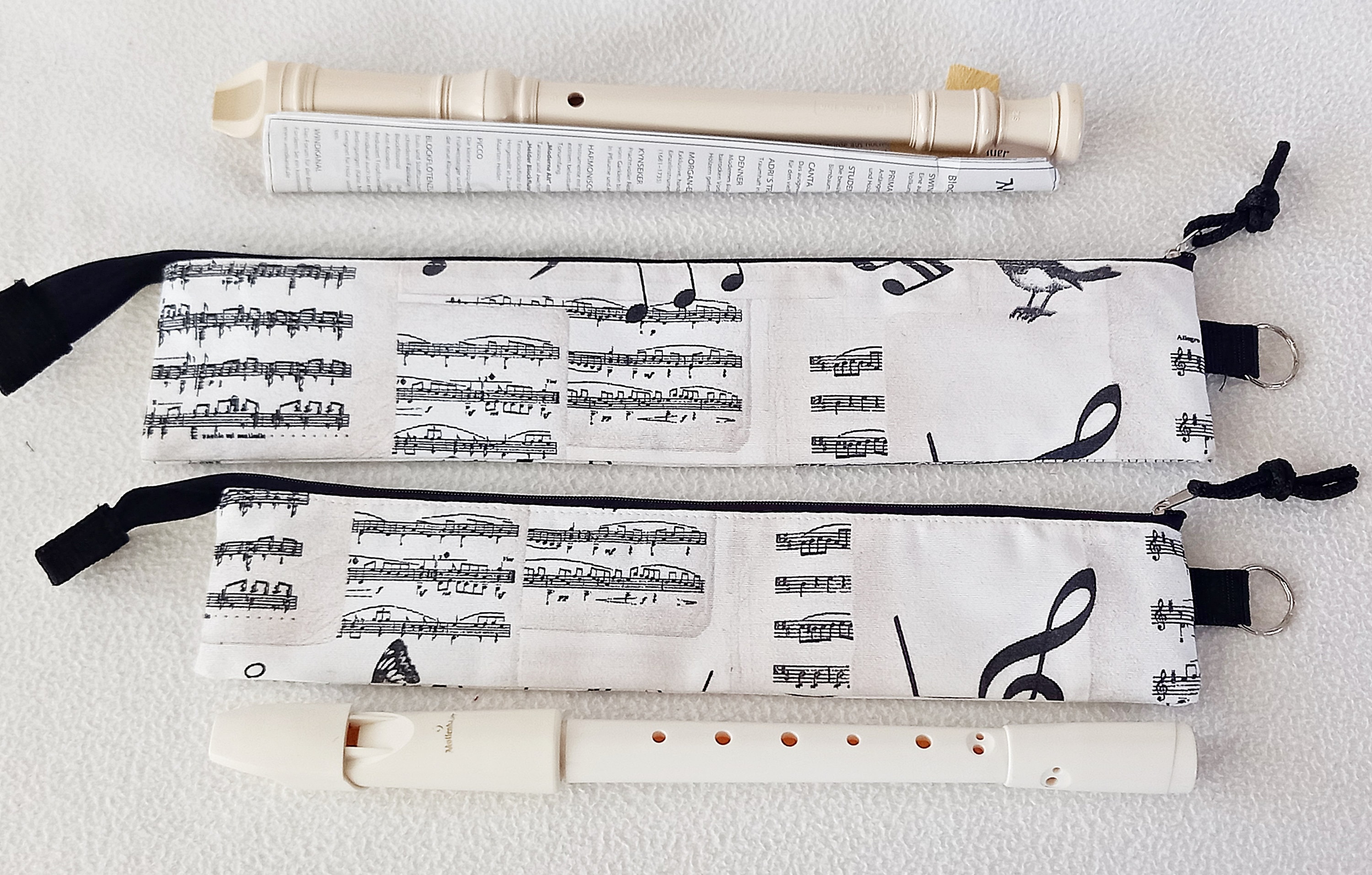 Linen Recorder Case Zippered Music Instrument Flute Whistle Bag Pouch ...