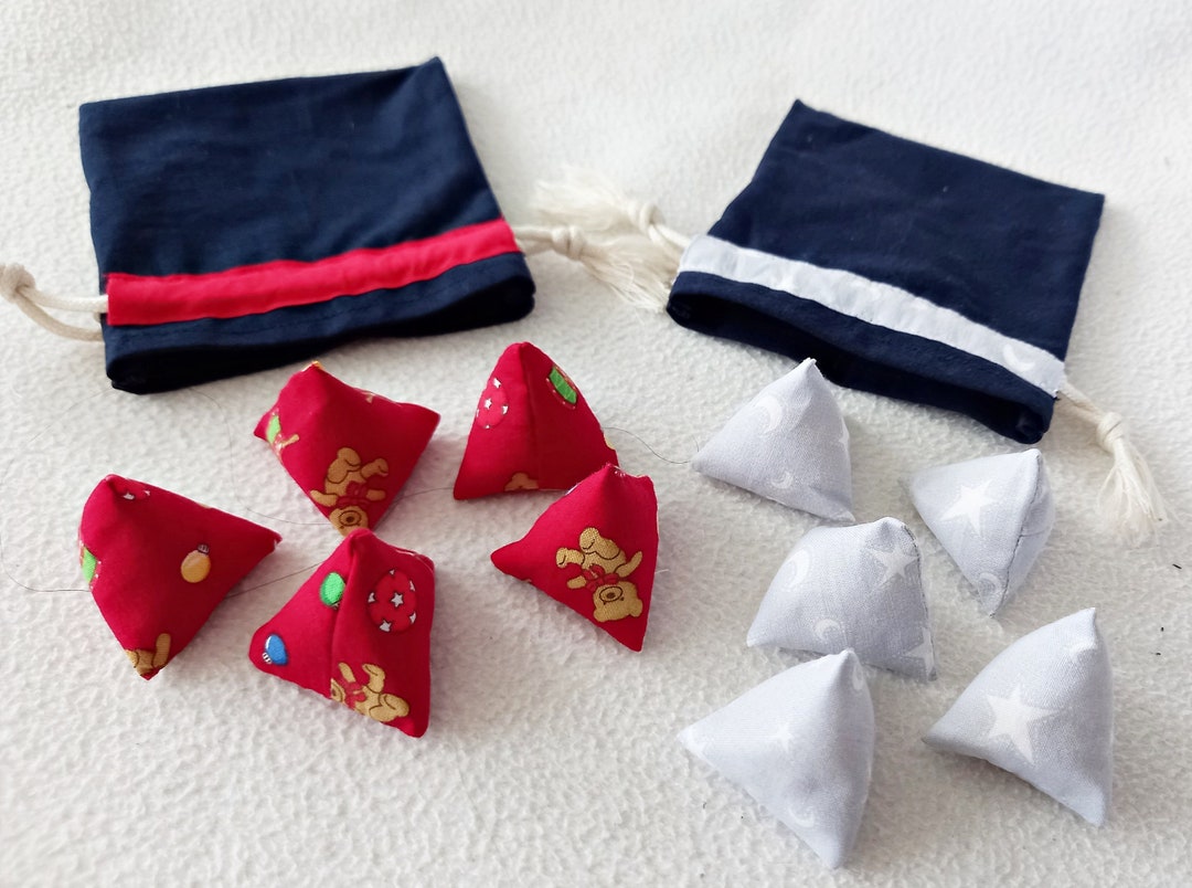 Red or Gray Five Stones Game Kids Active Traditional Game Children ...