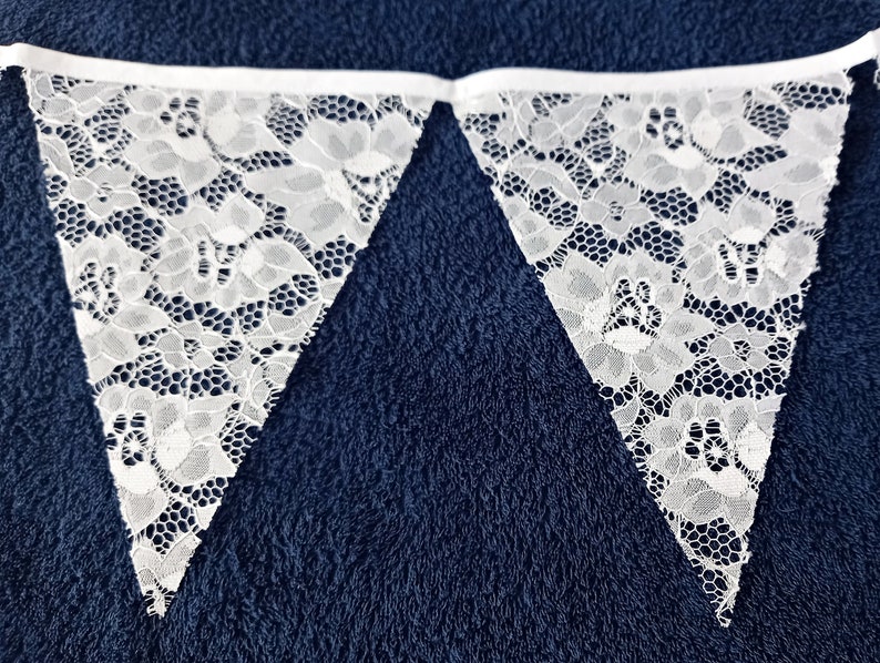 Floral White Lace Single Layer Flag Fabric Bunting Banner Wedding ...
