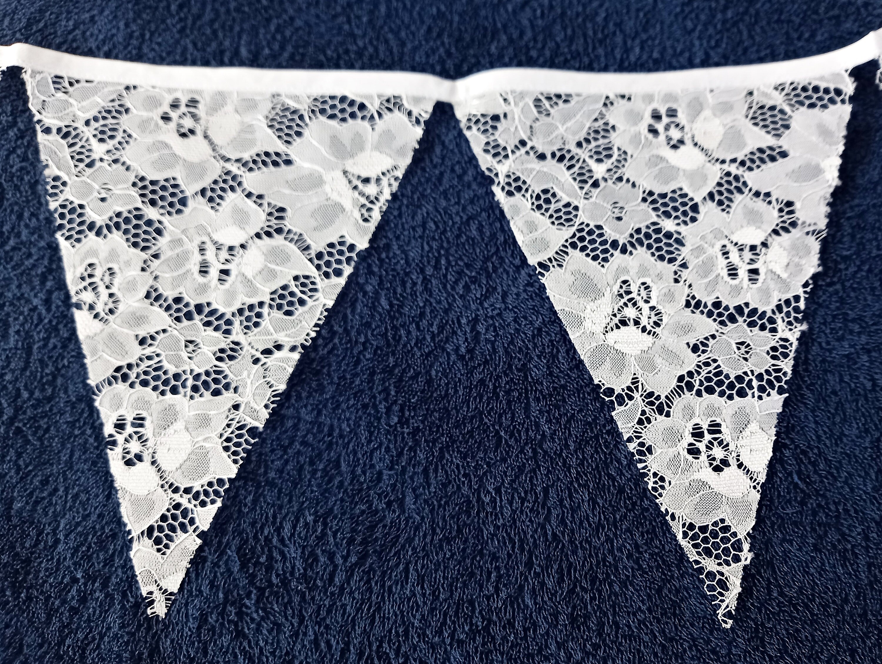 Floral White Lace Single Layer Flag Fabric Bunting Banner Wedding ...