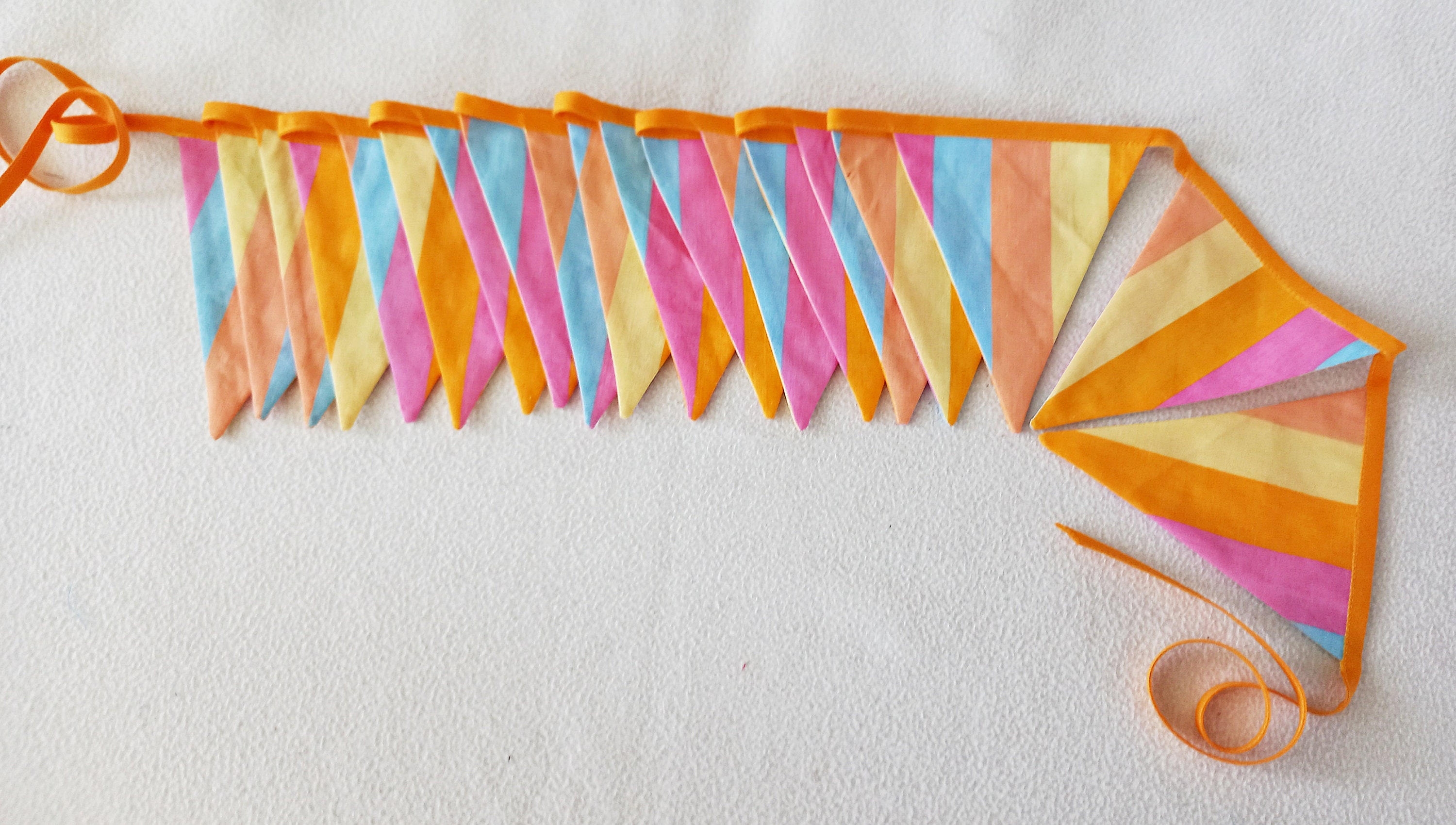 Pastel Rainbow Flags Upcycled Fabric Bunting Banner Pride Decoration ...